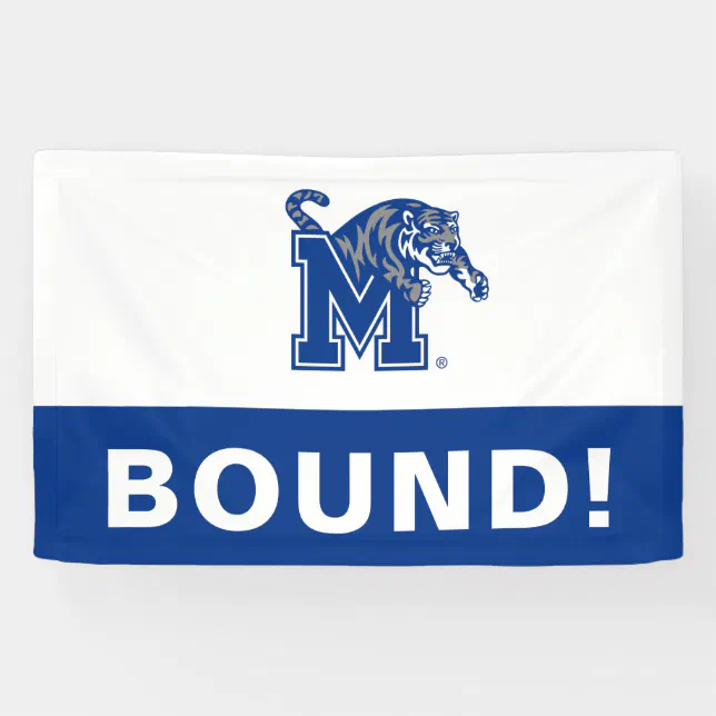 Memphis Tigers Mascot with Block M Logo Banner | Zazzle