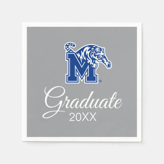 Memphis Tigers Mascot with Block M Logo Napkins | Zazzle