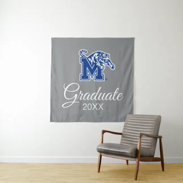 Memphis Tigers Mascot with Block M Logo Tapestry | Zazzle