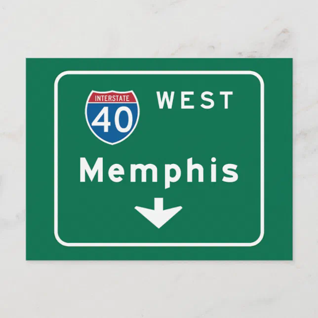 Memphis, TN Road Sign Postcard | Zazzle