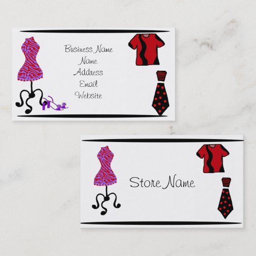 Men and Women Fashion Clothing Business Card | Zazzle