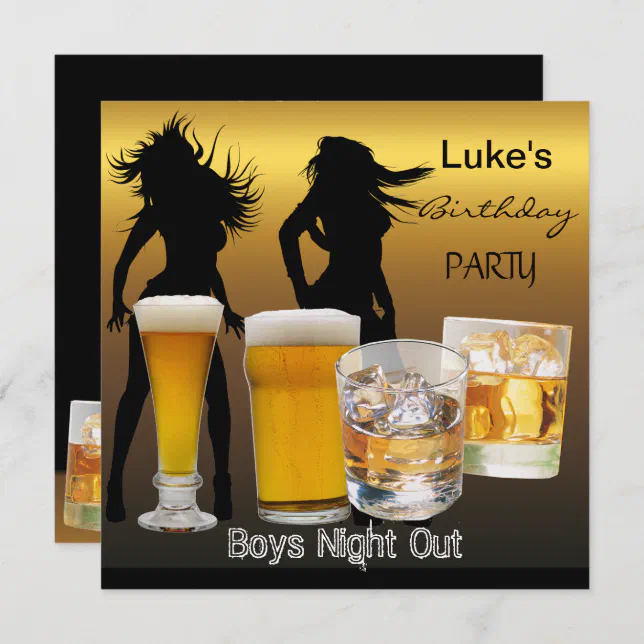 Men Birthday Party Beer Boys Night Out Invitation | Zazzle