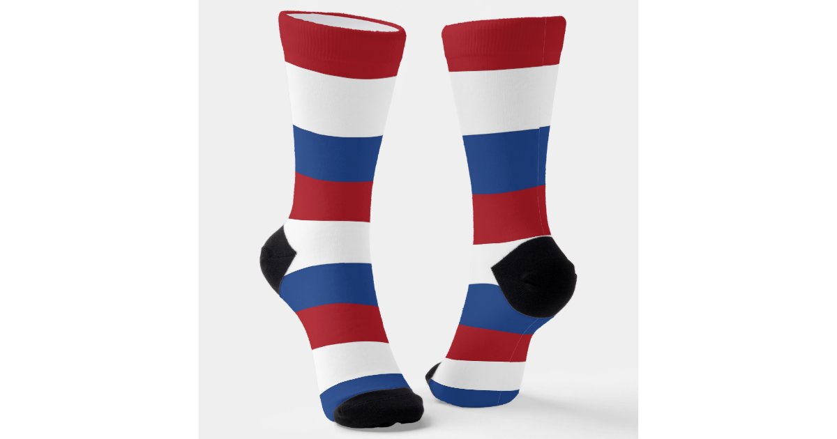 Men crew socks with flag of Netherlands | Zazzle