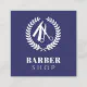 Men salon custom logo simple modern navy square business card | Zazzle