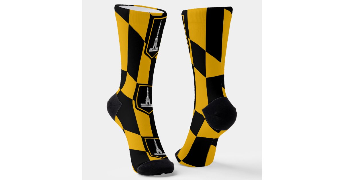 Men sustainable crew socks with flag of Baltimore | Zazzle