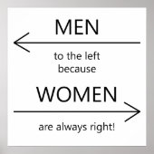 Men to the left because Women are always right Poster | Zazzle
