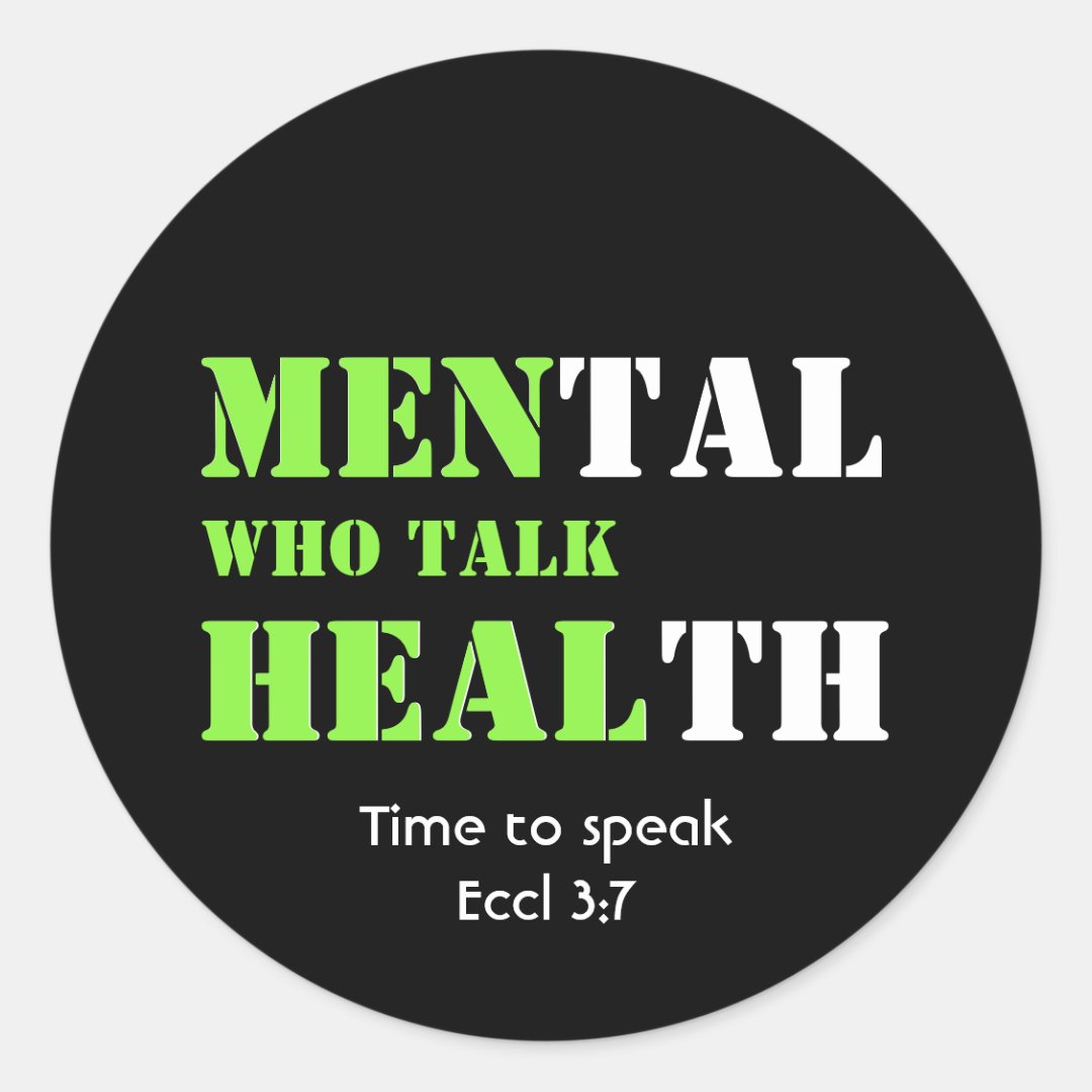 MEN WHO TALK HEAL Custom Text Mental Health Classic Round Sticker | Zazzle