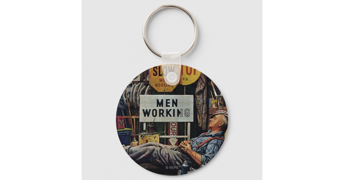 Men Working Keychain | Zazzle