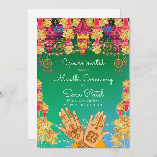 Mendhi Night invites & Henna party invitations | Zazzle