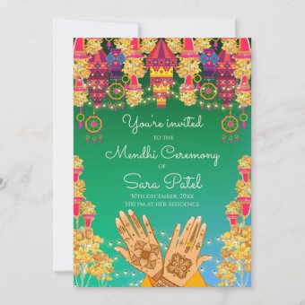 Mendhi Night invites & Henna party invitations | Zazzle