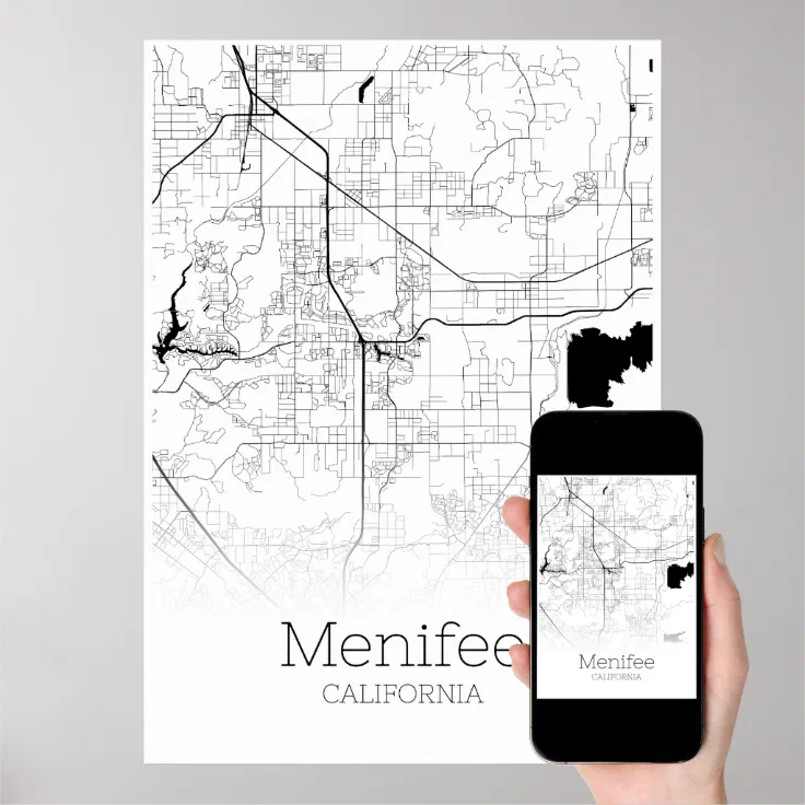 Menifee Map - California - City Map Poster | Zazzle
