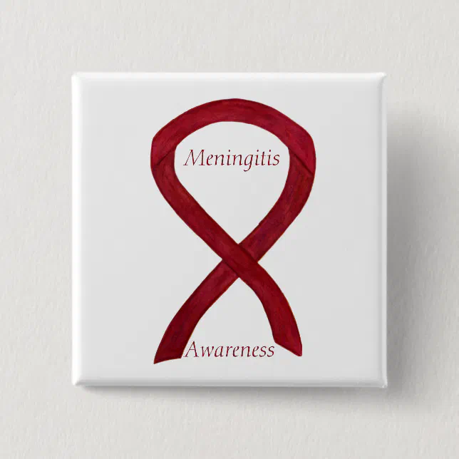 Meningitis Awareness Ribbon Custom Art Pins | Zazzle