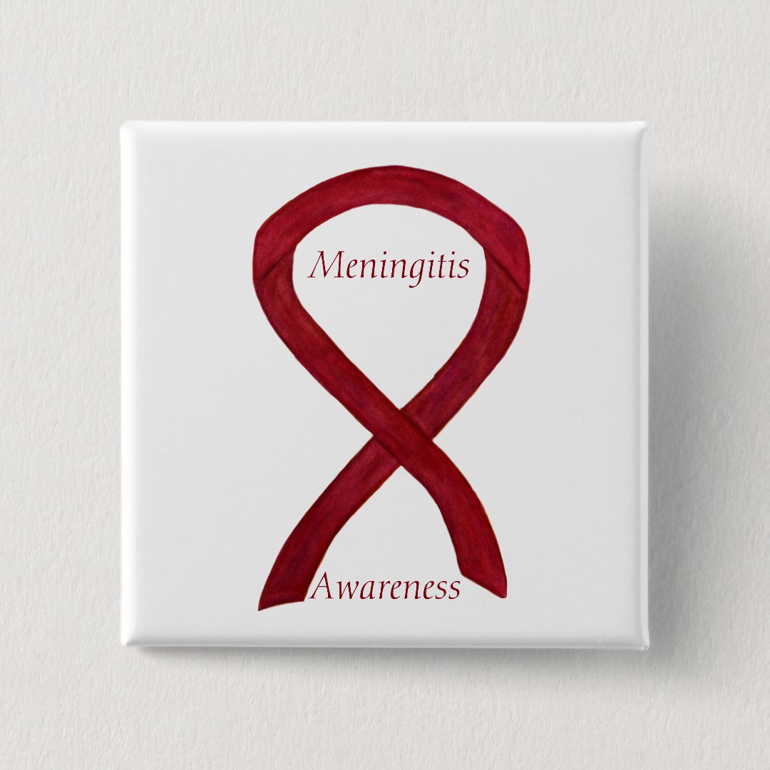 Meningitis Awareness Ribbon Custom Art Pins | Zazzle