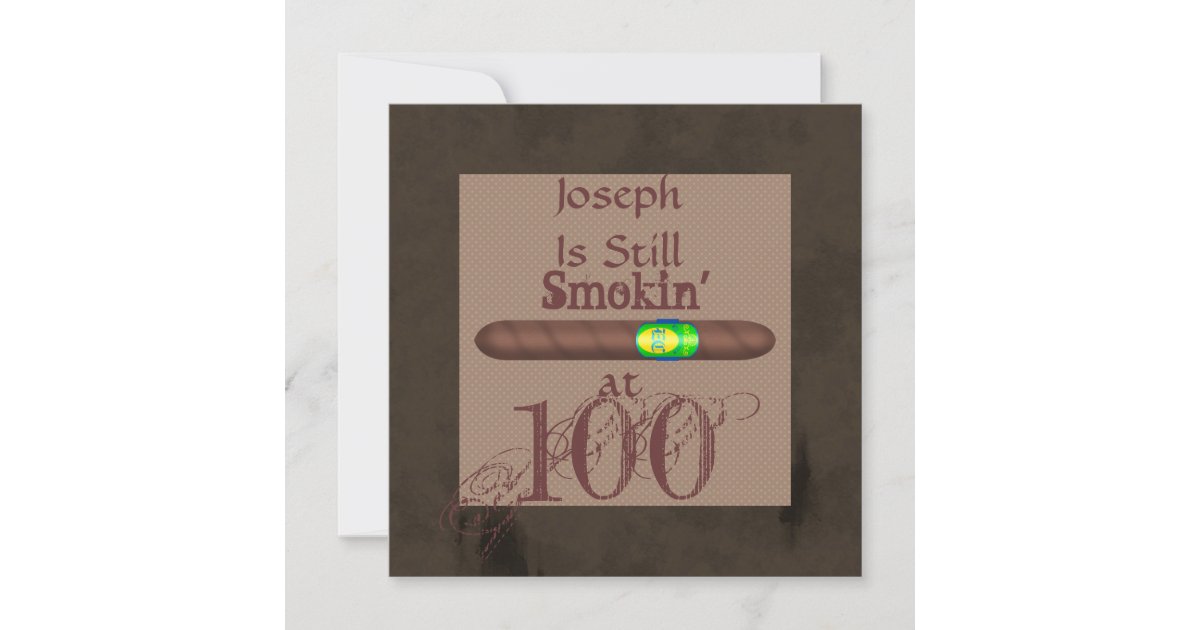 Men's 100th Birthday Cigar Invitations | Zazzle