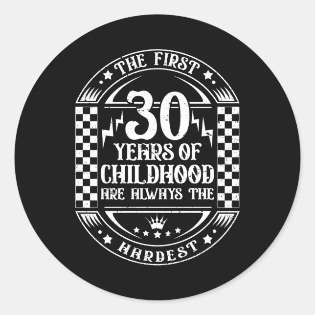 Mens 30th Birthday Vintage Bday 30 Year Old Man Fu Classic Round ... Mens 30th Birthday Vintage Bday 30 Year Old Man Fu Classic Round ...