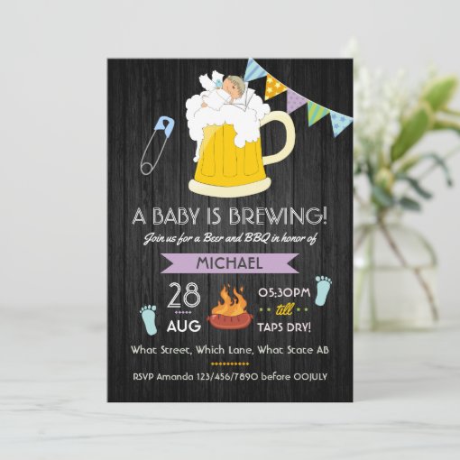 Men's Baby Shower Dadchelor Beer and BBQ Party Invitation | Zazzle