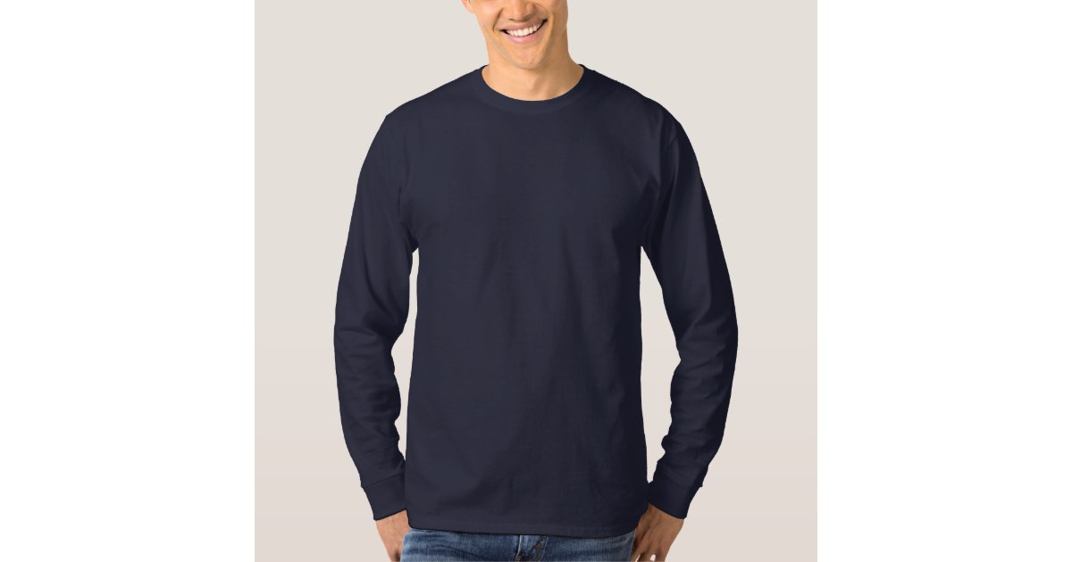 Men's Basic Long Sleeve T-Shirt NAVY BLUE | Zazzle