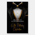 Mens BlackGold Tuxedo Birthday Party Welcome Sign | Zazzle