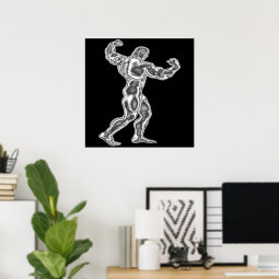 Mens Bodybuilding Pose Poster | Zazzle