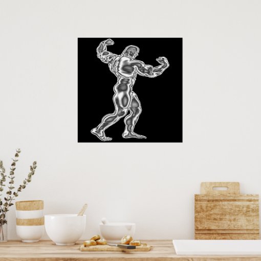 Mens Bodybuilding Pose Poster | Zazzle