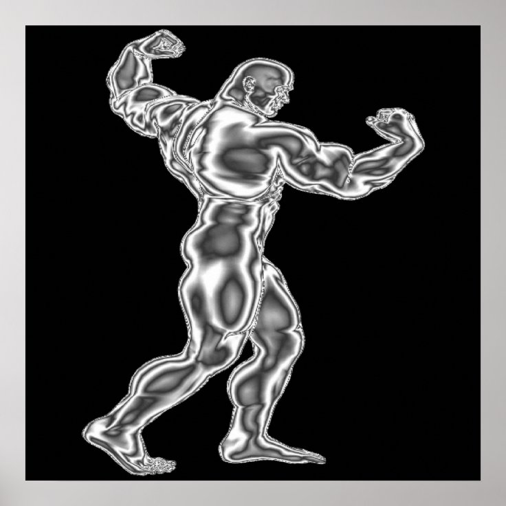 Mens Bodybuilding Pose Poster | Zazzle