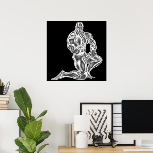 Mens Bodybuilding Pose Poster | Zazzle