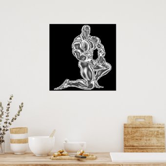 Mens Bodybuilding Pose Poster | Zazzle