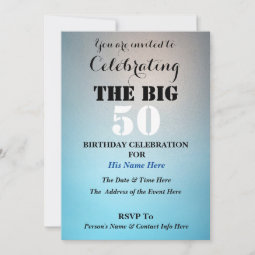 Men's - Celebrating THE BIG 50 - Invitation | Zazzle