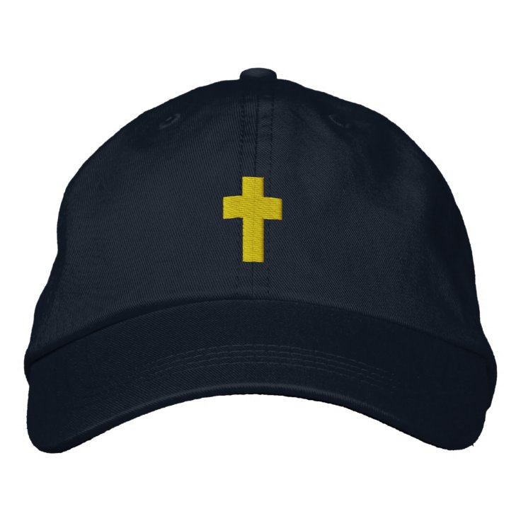 Mens Christian Cross Embroidered Hat | Zazzle