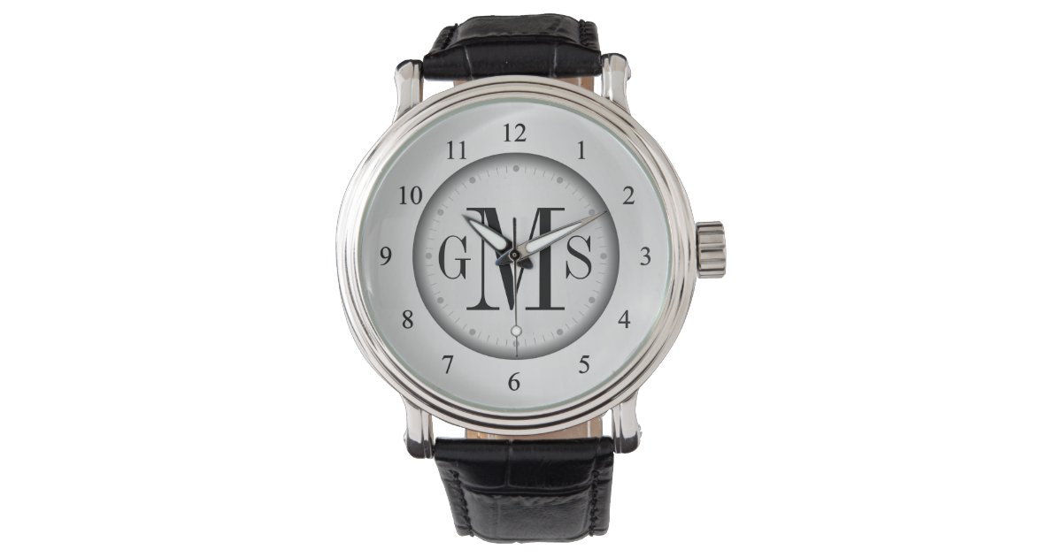 Men's Classy Personalized Monogram Watch | Zazzle