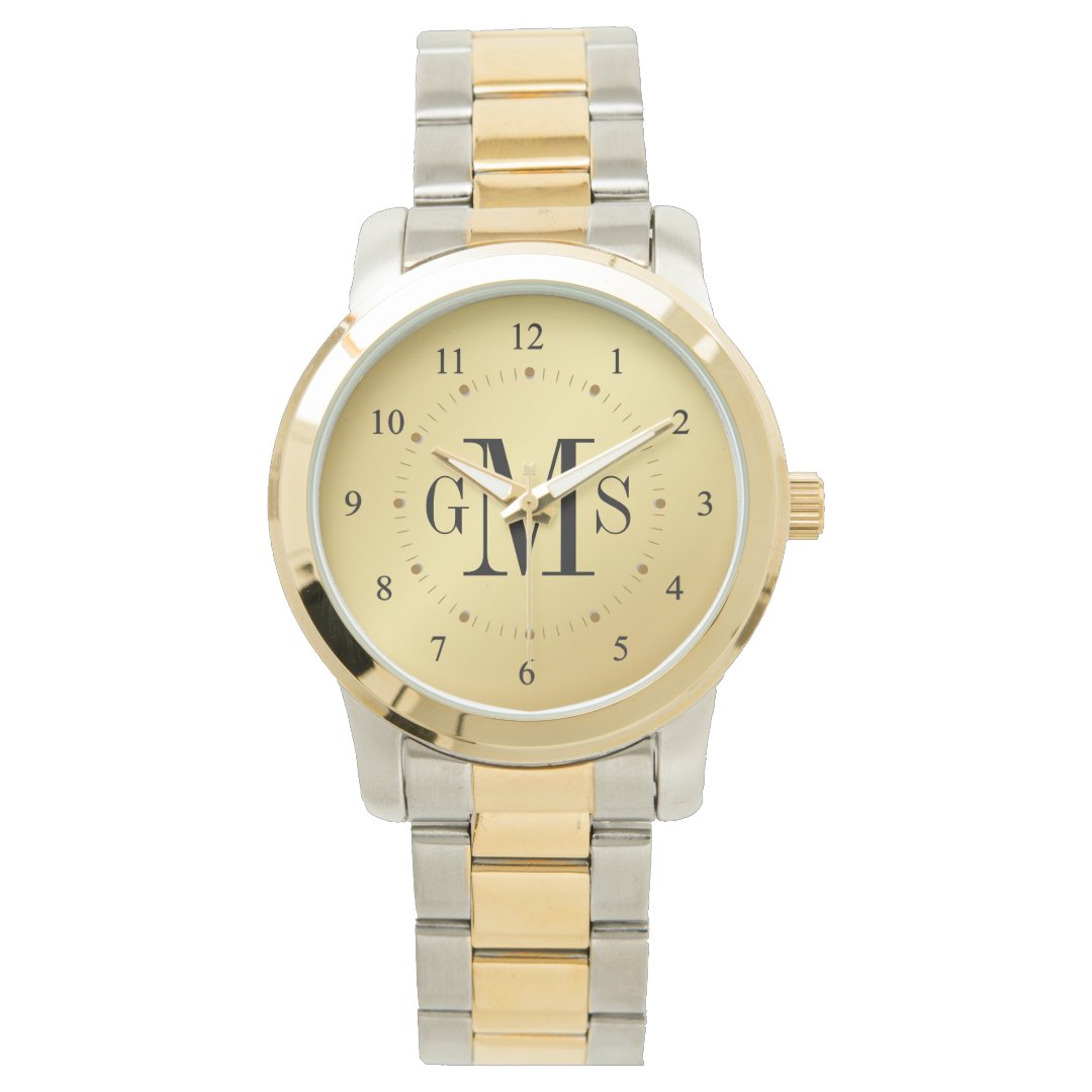 Men's Classy Personalized Monogram Watch | Zazzle