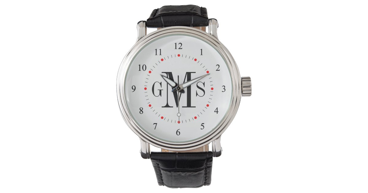 Men's Classy Personalized Monogram Watch | Zazzle