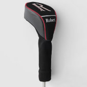 Men's Custom Monogram with Name Black White Golf Head Cover | Zazzle