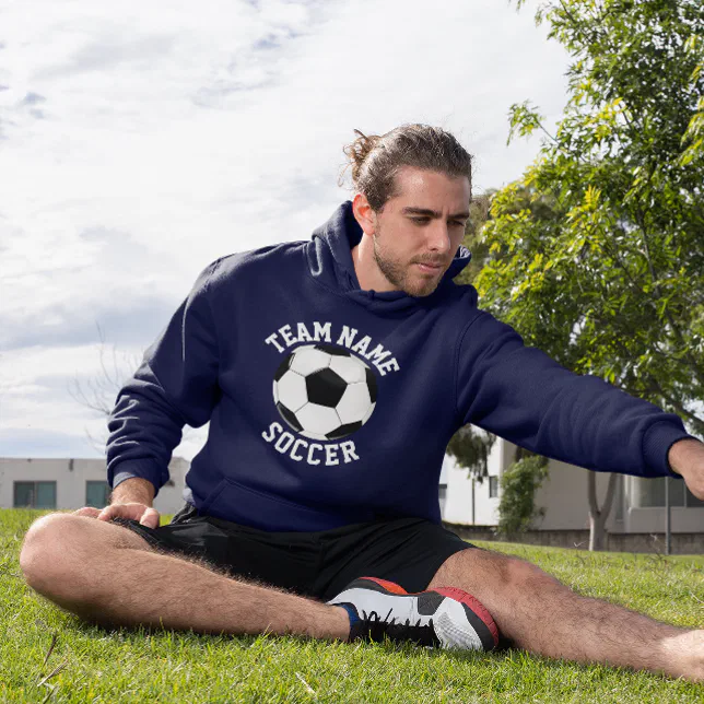 Men's Custom Team, Player Name and Number Soccer Hoodie | Zazzle