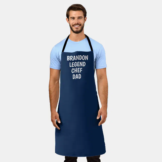 Men's Elegant Navy Blue Modern Simple Dad Chef Apron | Zazzle