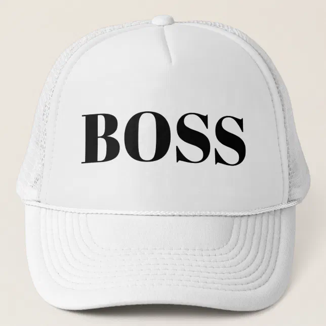 Mens Fashion Funny Novelty Baseball BOSS Trucker Hat | Zazzle