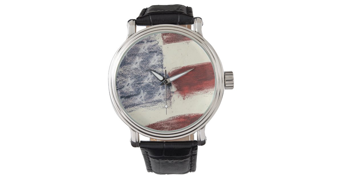 Men's Formal Patriotic Watch with U.S. Flag | Zazzle.com