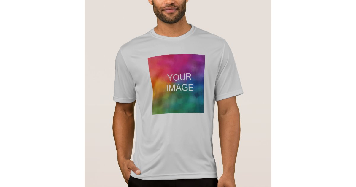 Mens Front Print T-Shirt Sport Silver Modern | Zazzle