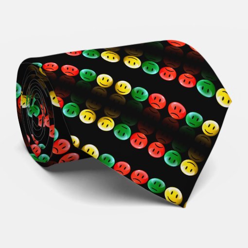 Men's Gitman Emoji Dot On Black Silk Tie | Zazzle