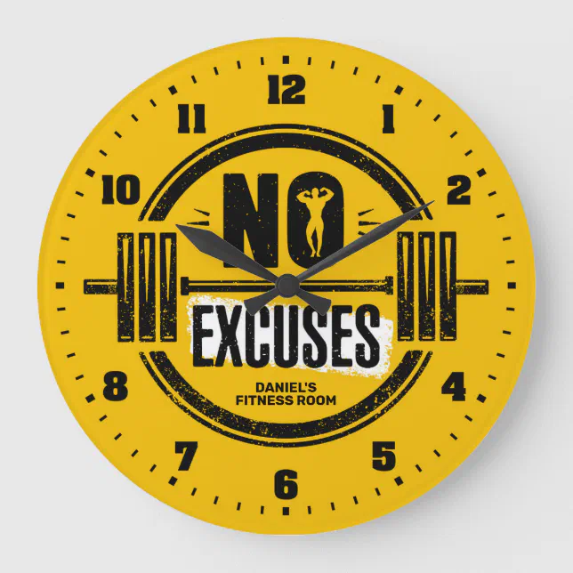 Men's Gym Fitness Room Personalized Wall Clock | Zazzle