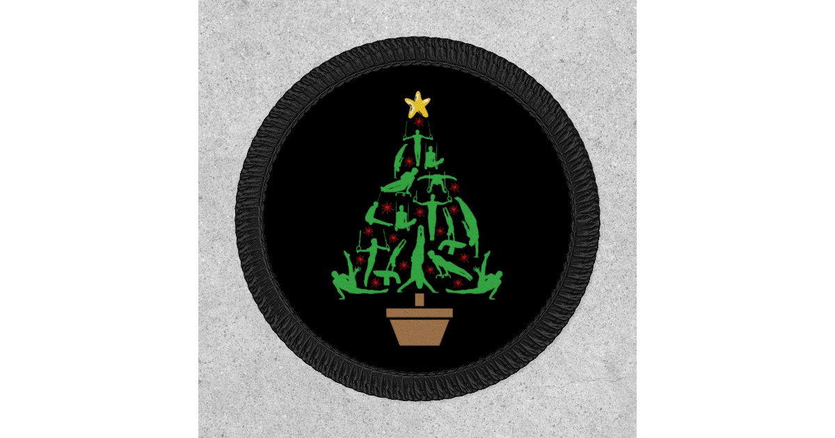 Men's Gymnastics Christmas Tree Patch | Zazzle