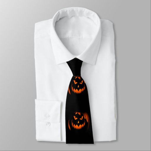Men's Halloween Tie Jack-O-Lantern Neck Tie | Zazzle