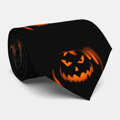 Men's Halloween Tie Jack-O-Lantern Neck Tie | Zazzle