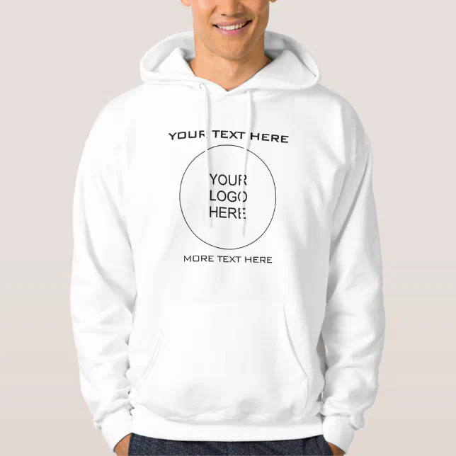 Mens Hoodie Add Company Logo Here Custom | Zazzle