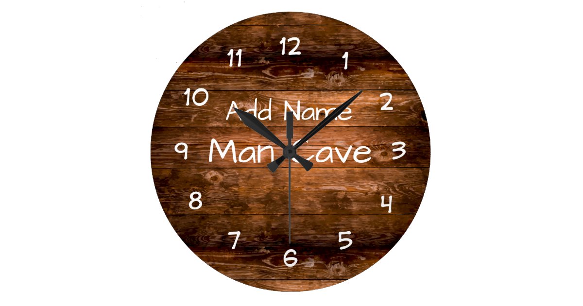 Mens Man Cave Design Large Clock | Zazzle.com