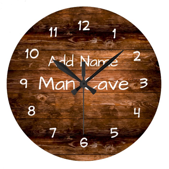 Mens Man Cave Design Large Clock | Zazzle.com
