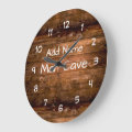 Mens Man Cave Design Large Clock | Zazzle