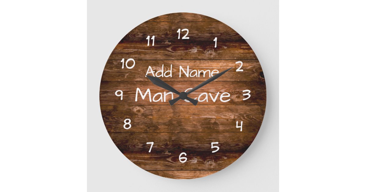 Mens Man Cave Design Large Clock | Zazzle