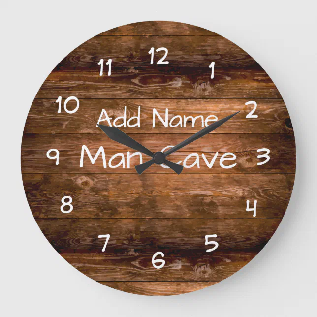 Mens Man Cave Design Large Clock | Zazzle