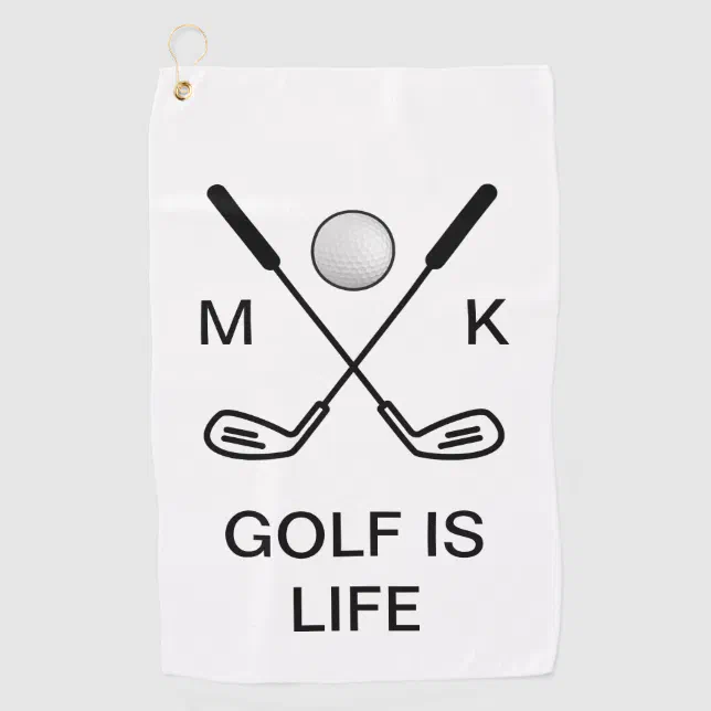 Mens Monogram Design Golf Towel | Zazzle
